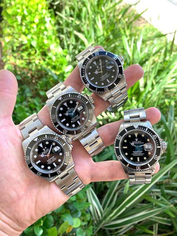 4 Generations of Steel Rolex Submariners