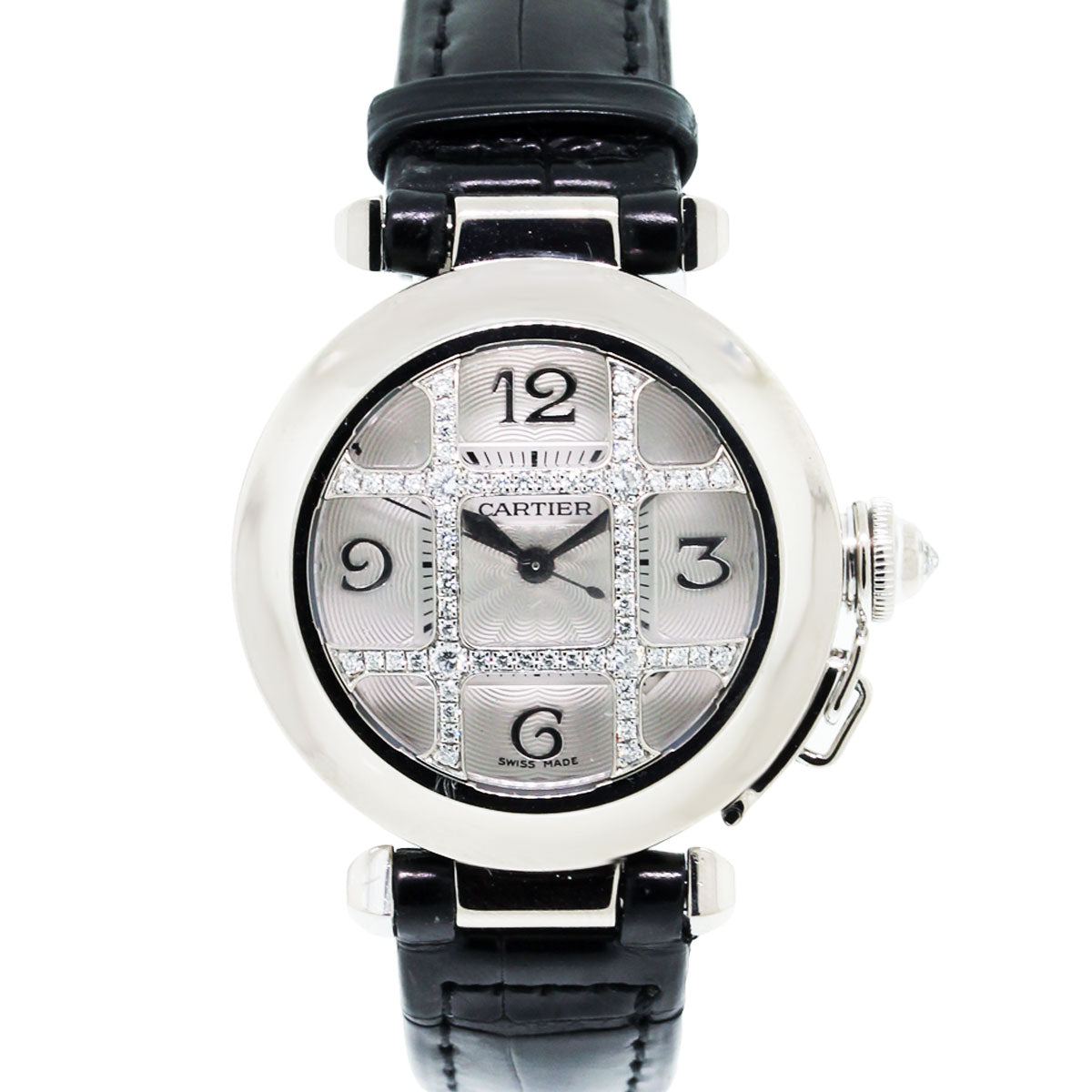 Cartier 2529 18K White Gold Pasha Diamond Grill Watch – My Store